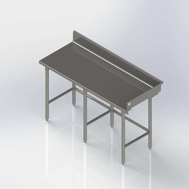 Allied Stainless 60" x 34" Stainless Steel Work Table - 6" Backsplash ...